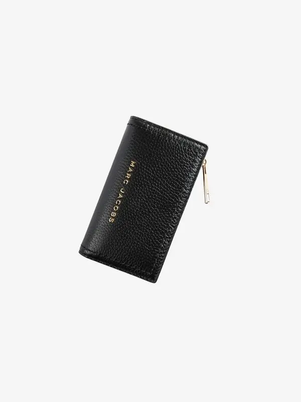Marc Jacobs Groove Slg Signet Medium Flat Wallet - Black