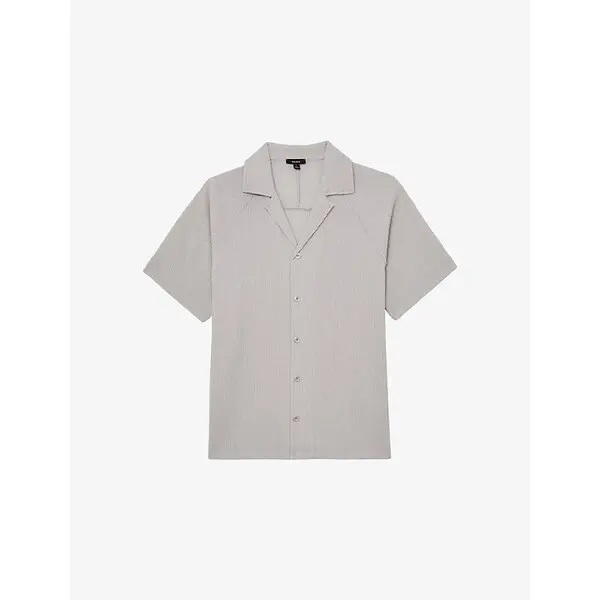 REISS Knox Textured Woven Shirt - Silver