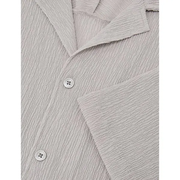 REISS Flint Textured Drawstring Shorts - Silver