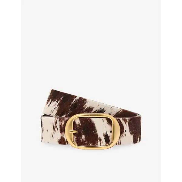 REISS Printed Leather Belt - Animal
