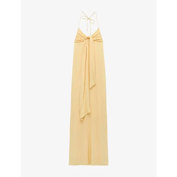 Loewe X Paula's Ibiza Tie-front Halterneck Maxi Dress - Yellow