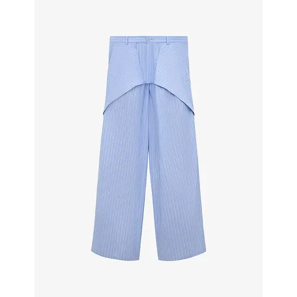 Loewe X Paula's Ibiza Stripe Wide-leg Cotton Trousers - Blue/multicolor