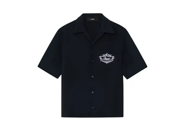 Amiri Chateau Crest Camp Shirt - Black
