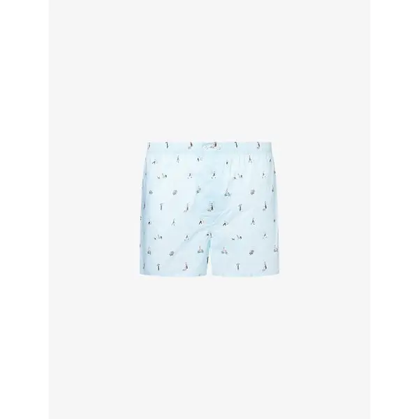 Derek Rose Ledbury Classic-fit Cotton Boxer Shorts - Blue