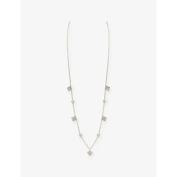 Yoko London Petal Akoya Pearl And Diamond Necklace - 18kt Yellow Gold