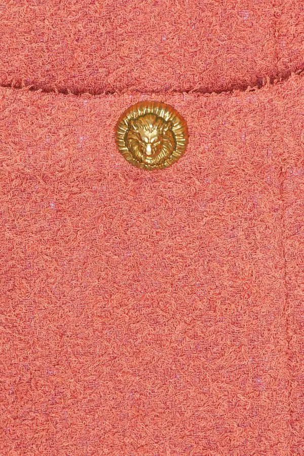 Balmain Two Pockets Straight Tweed Short Dress
