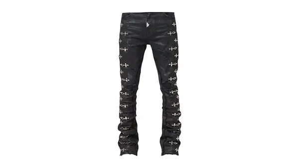 GUAPI Obsidian Aviation Clasp Denim Jeans - Black