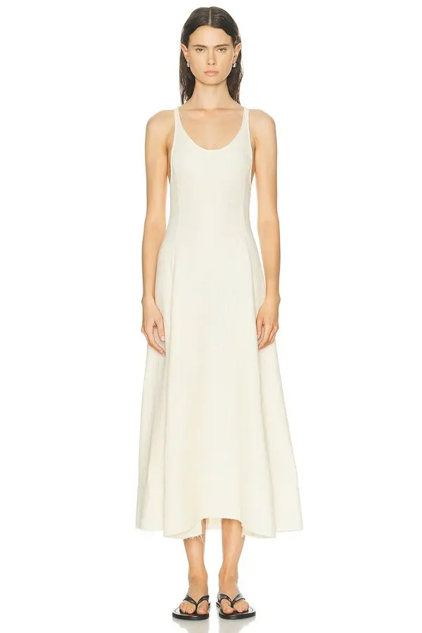 TOTEME Sculpted Cotton Dress - Ecru