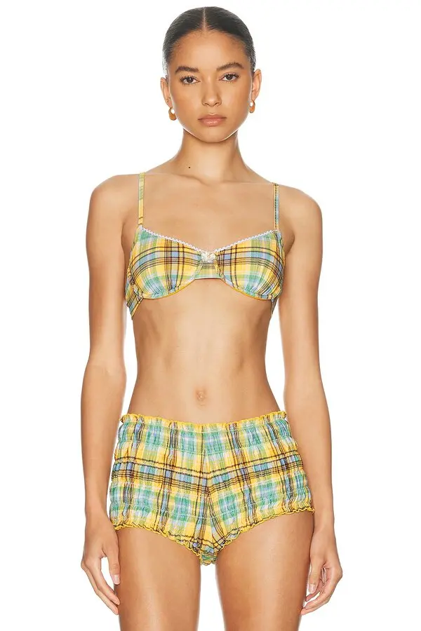 Solid & Striped The Daphne Bikini Top - Multi Plaid