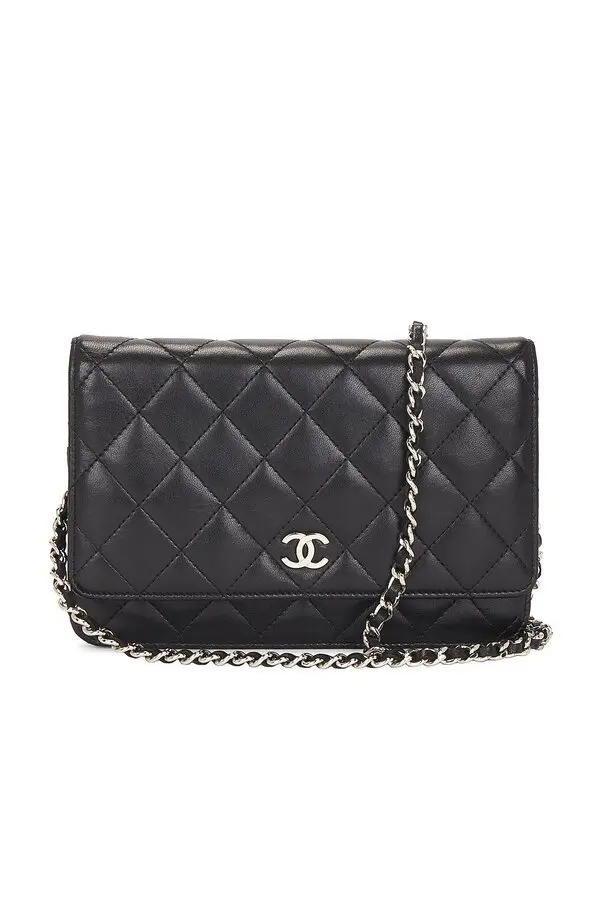 Chanel Lambskin Classic Wallet On Chain - Black