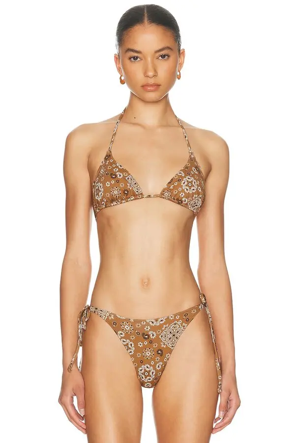 SKIMS Signature Swim Triangle Bikini Top - Almond Bandana