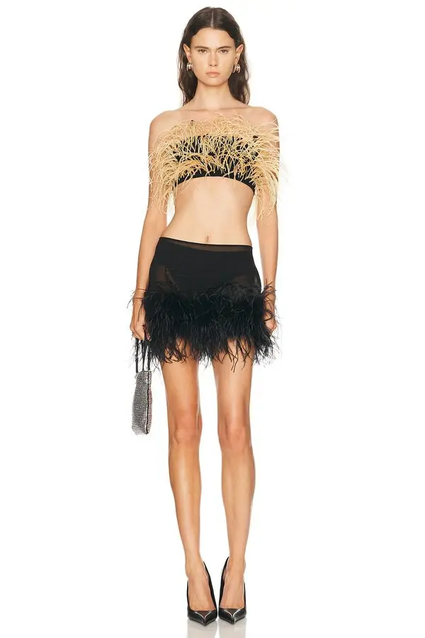 Lapointe Feather Bandeau Top
