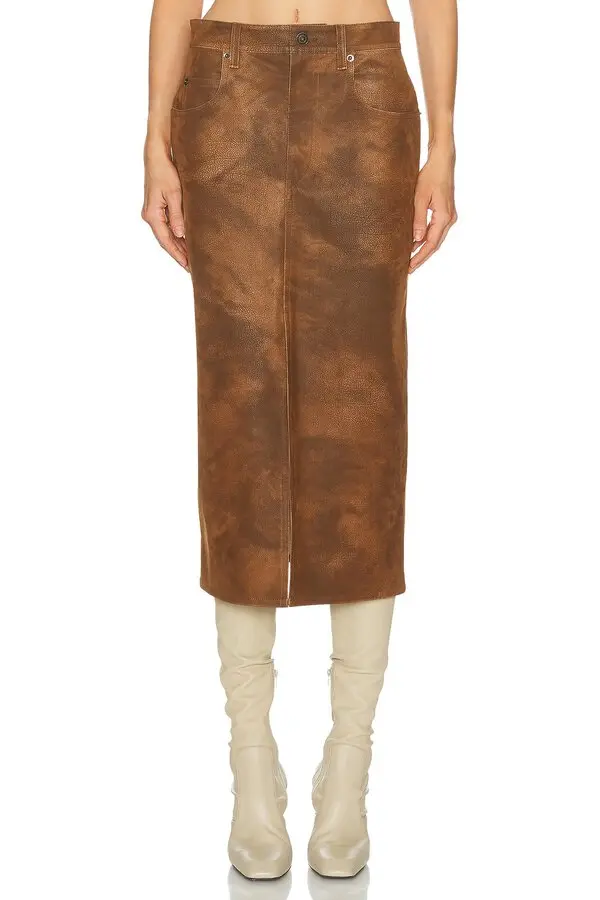 Isabel Marant Étoile Bisane Leather Skirt - Brown