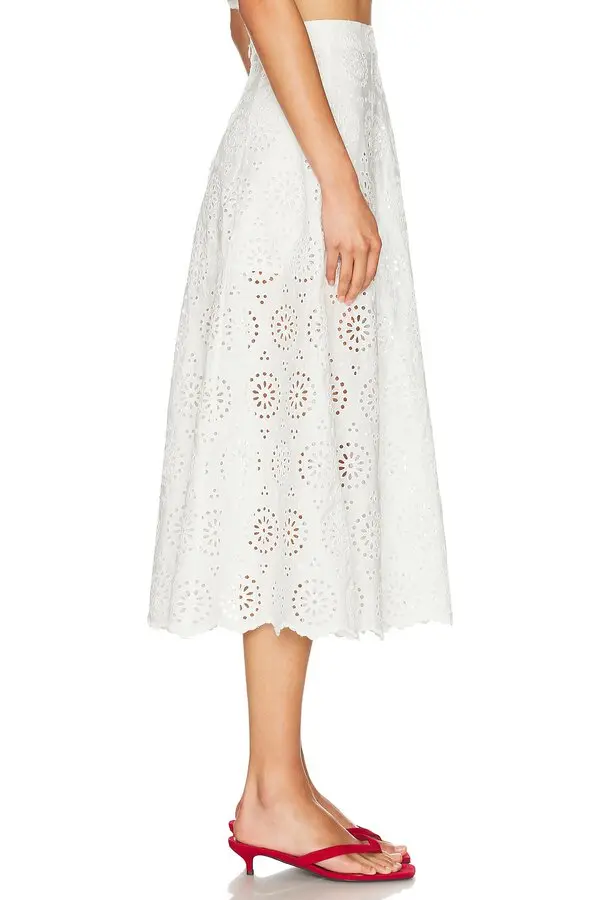 FRAME The Deco Eyelet Skirt