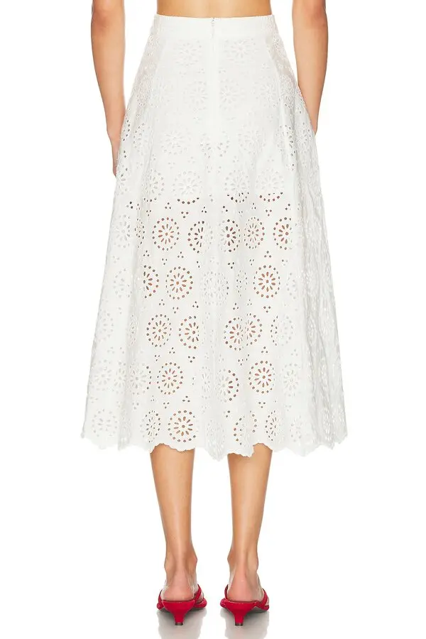 FRAME The Deco Eyelet Skirt