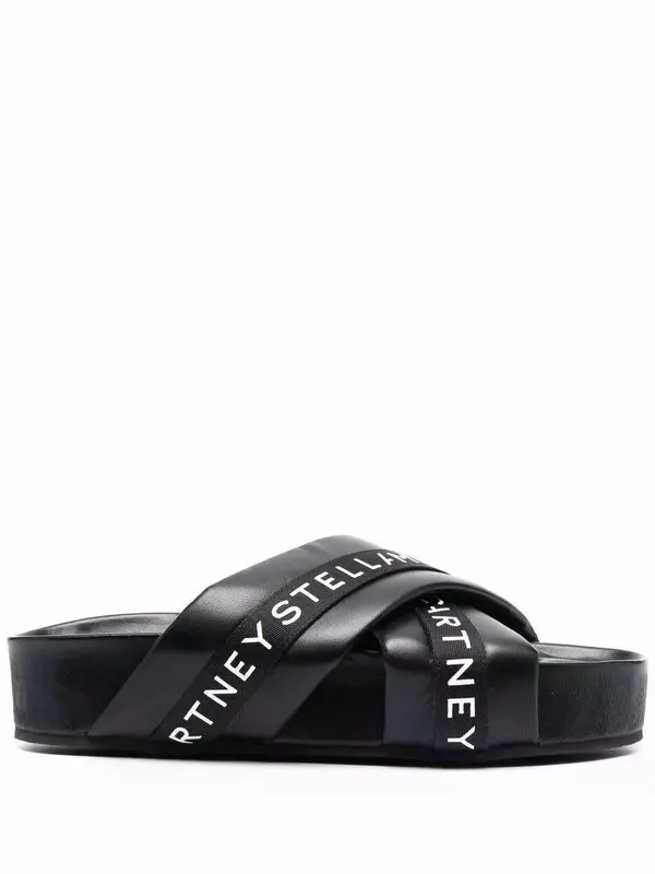 Stella McCartney Logo Tape Platform Sandals
