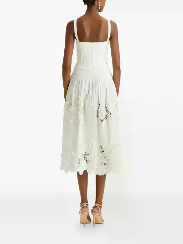 Oscar De La Renta Flower-detail Midi Dress
