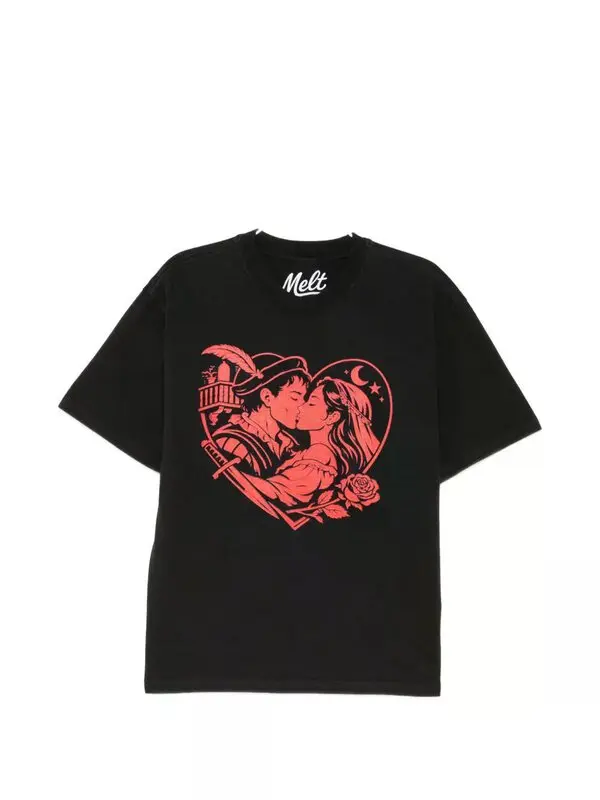 MELT Graphic-print Round Neck T-shirt - Black