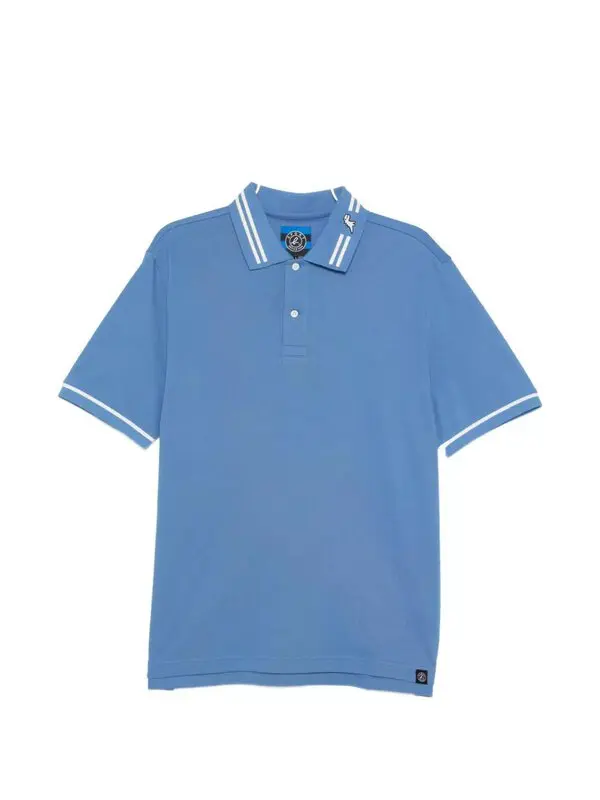 AGNES B. Logo-badge Polo Shirt - Blue