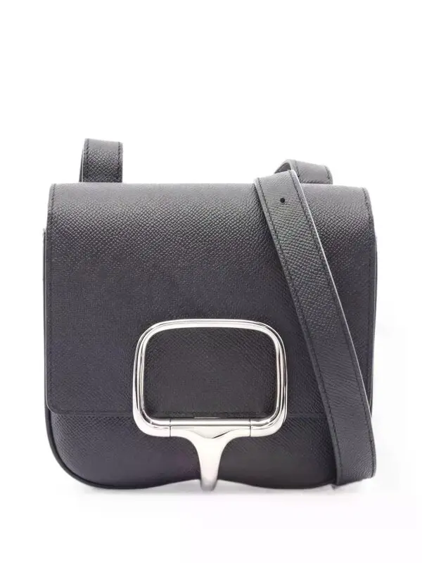 Hermès 2025 Mini Della Cavalleria Leather Crossbody Bag - Black