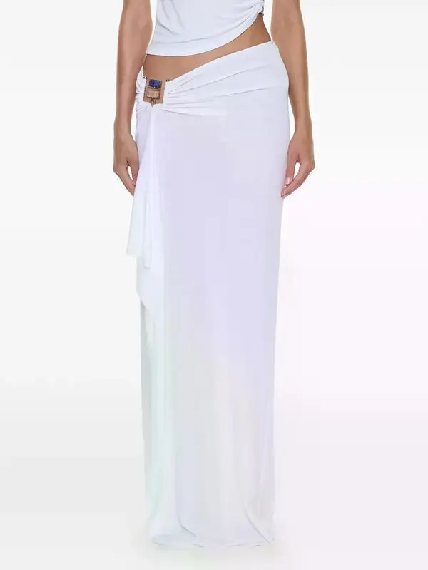 Christopher Esber Quartz Buckle Cascade Maxi Skirt - White