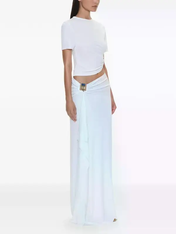 Christopher Esber Quartz Buckle Cascade Maxi Skirt - White