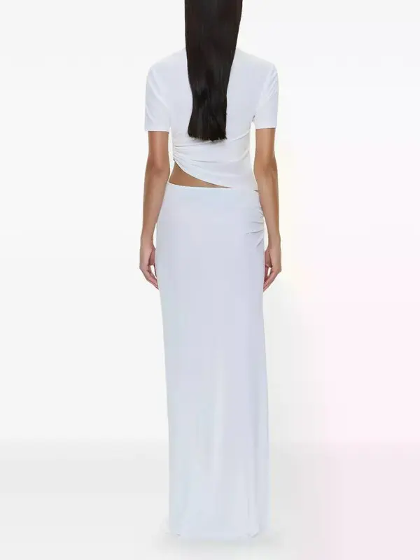 Christopher Esber Quartz Buckle Cascade Maxi Skirt - White