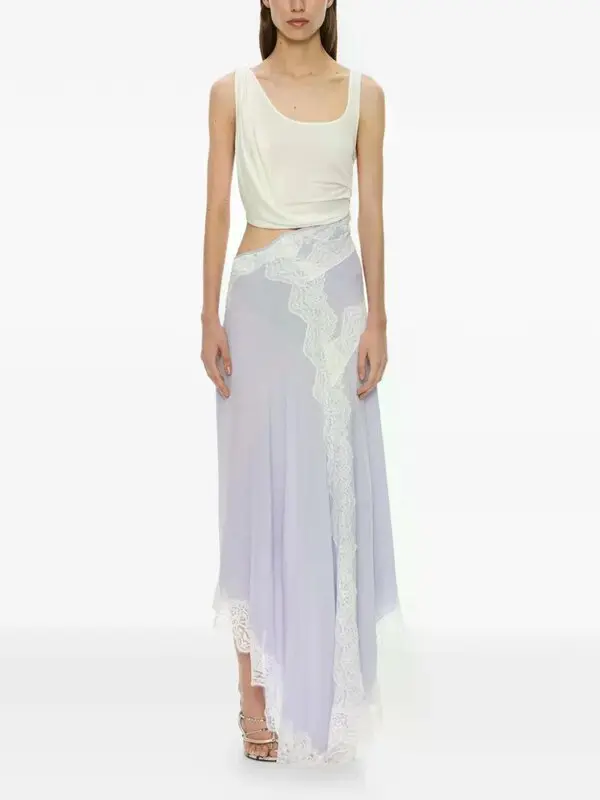 Christopher Esber Verve Twisted Lace Asymmetric Dress - Purple