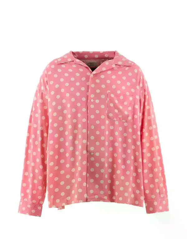 SAINT MXXXXXX Polka-dot Long-sleeve Shirt - Pink