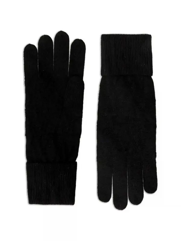 Armani Exchange Monogram Cable-knit Gloves - Black