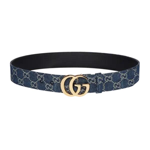 Gucci Gg Marmont Wide Belt - Blue