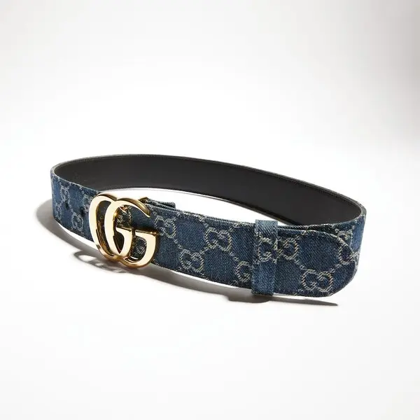 Gucci Gg Marmont Wide Belt - Blue