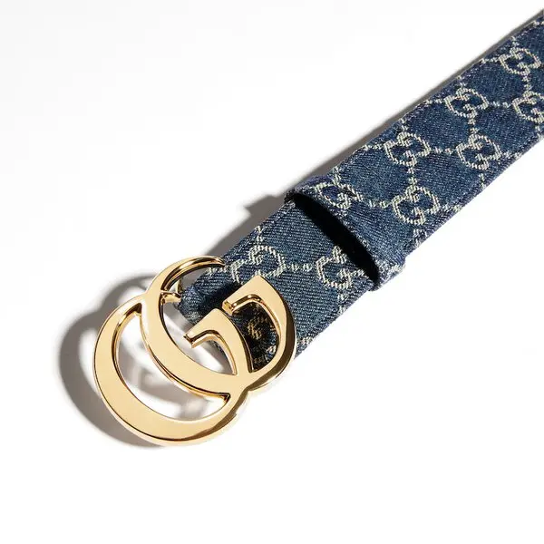 Gucci Gg Marmont Wide Belt - Blue