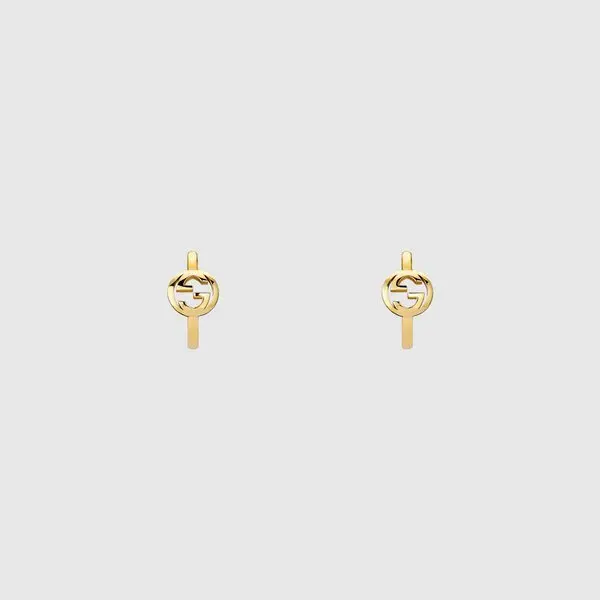Gucci Interlocking G 18k Hoop Earrings - Yellow Gold