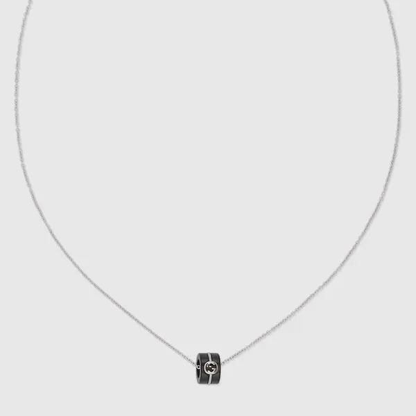 Gucci Interlocking G Pendant Necklace - White Gold