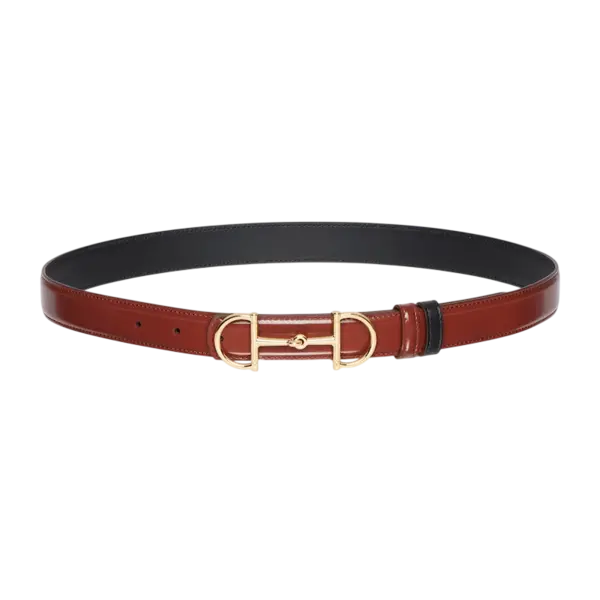 Gucci Reversible Leather Belt With Horsebit Buckle - Brown