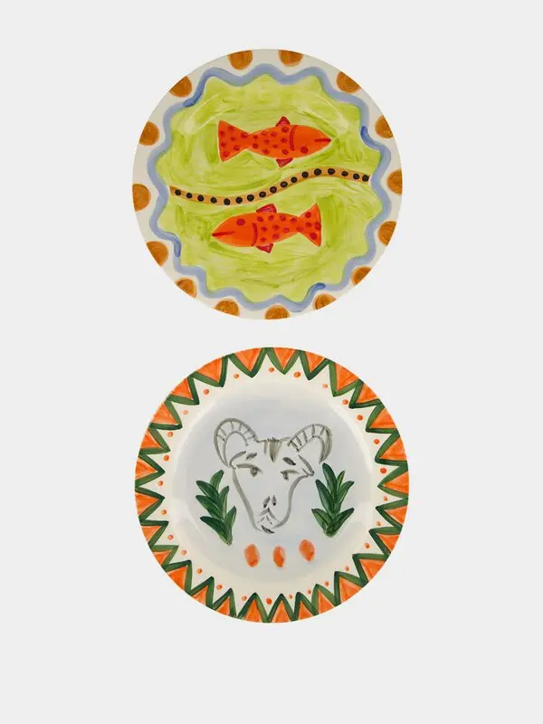 SERAX Shurleey The Lovers Set Of 2 Dinner Plates - Multicolour