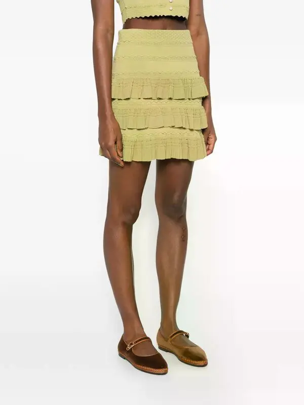 Sandro Ruffled Knit Mini Skirt