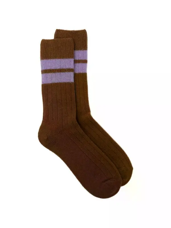 Zegna Ribbed Socks - Brown