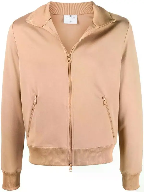 COURREGES Logo-patch Bomber Jacket - Brown