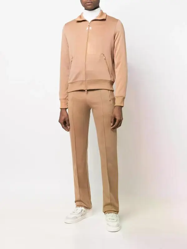 COURREGES Logo-patch Bomber Jacket - Brown