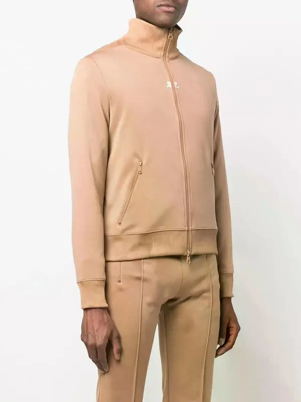 COURREGES Logo-patch Bomber Jacket - Brown