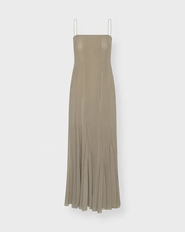 ROTATE BY BIRGER CHRISTENSEN Chiffon Maxi Strap Dress - Grå,brun