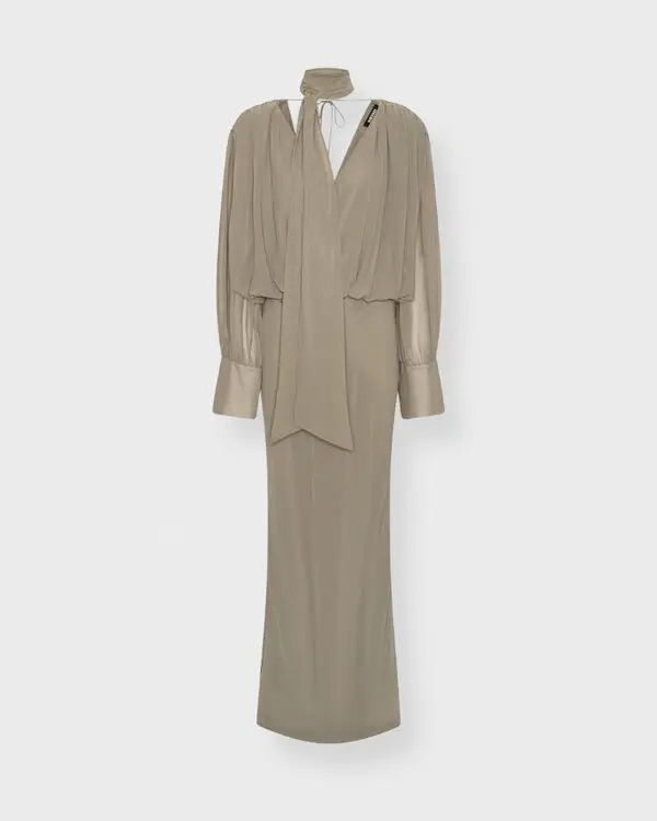 ROTATE BY BIRGER CHRISTENSEN Chiffon Maxi Dress - Grå,brun