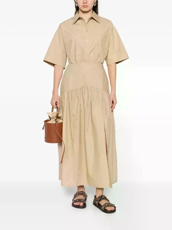 Sandro Embellished Cotton Oversized Shirt