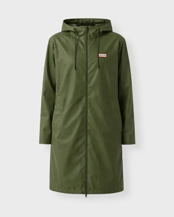 Hunter Andrea Pu Rain Coat - Dark Green
