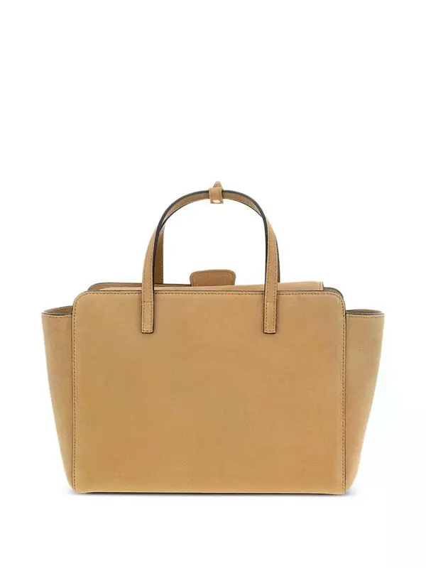 HIDESINS Flap Suede Tote Bag - Neutrals
