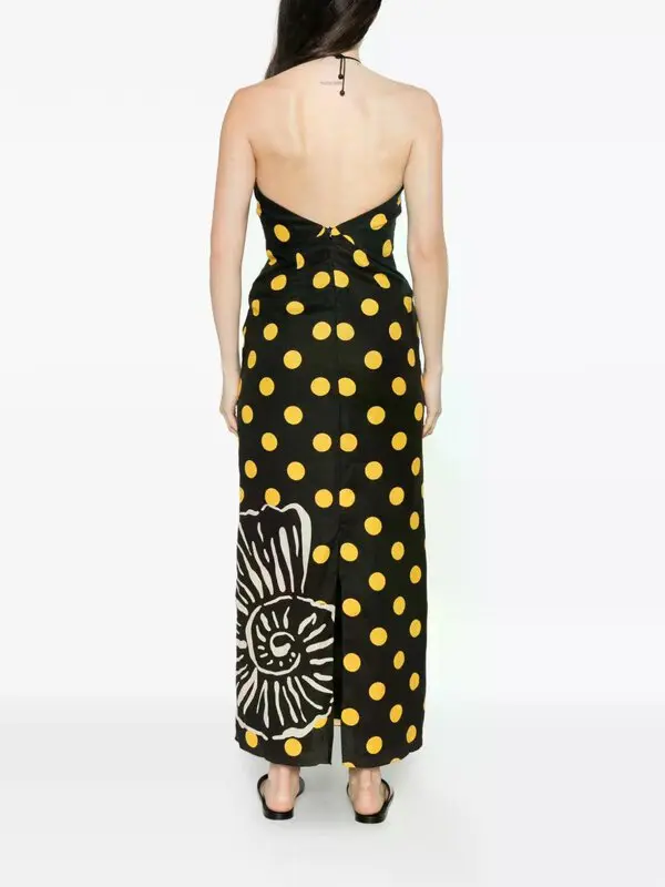 CALA DE LA CRUZ Leda Polka-dot Midi Dress
