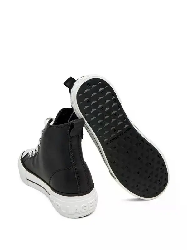 Karl Lagerfeld Appliqué Lace-up High Top Sneakers - Black