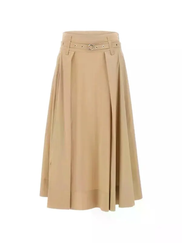 Liu Jo Cotton-blend Poplin Skirt With Belt